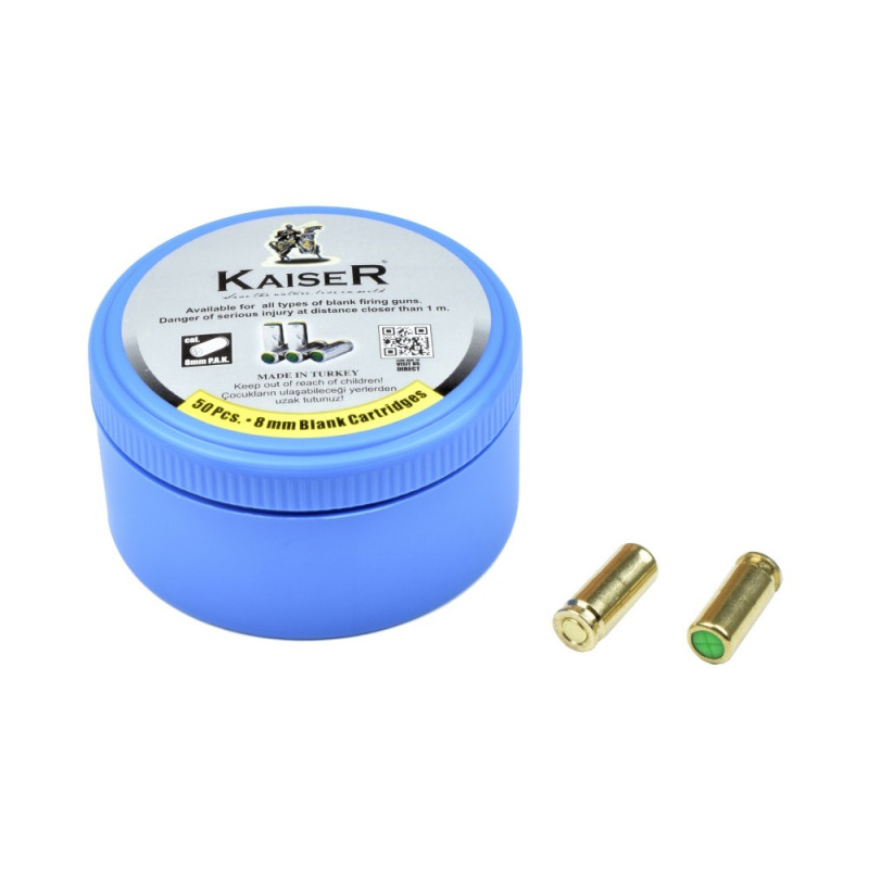 KAISER - Boîte de 50 cartouches 8 mm PAK à blanc pour pistolet ...